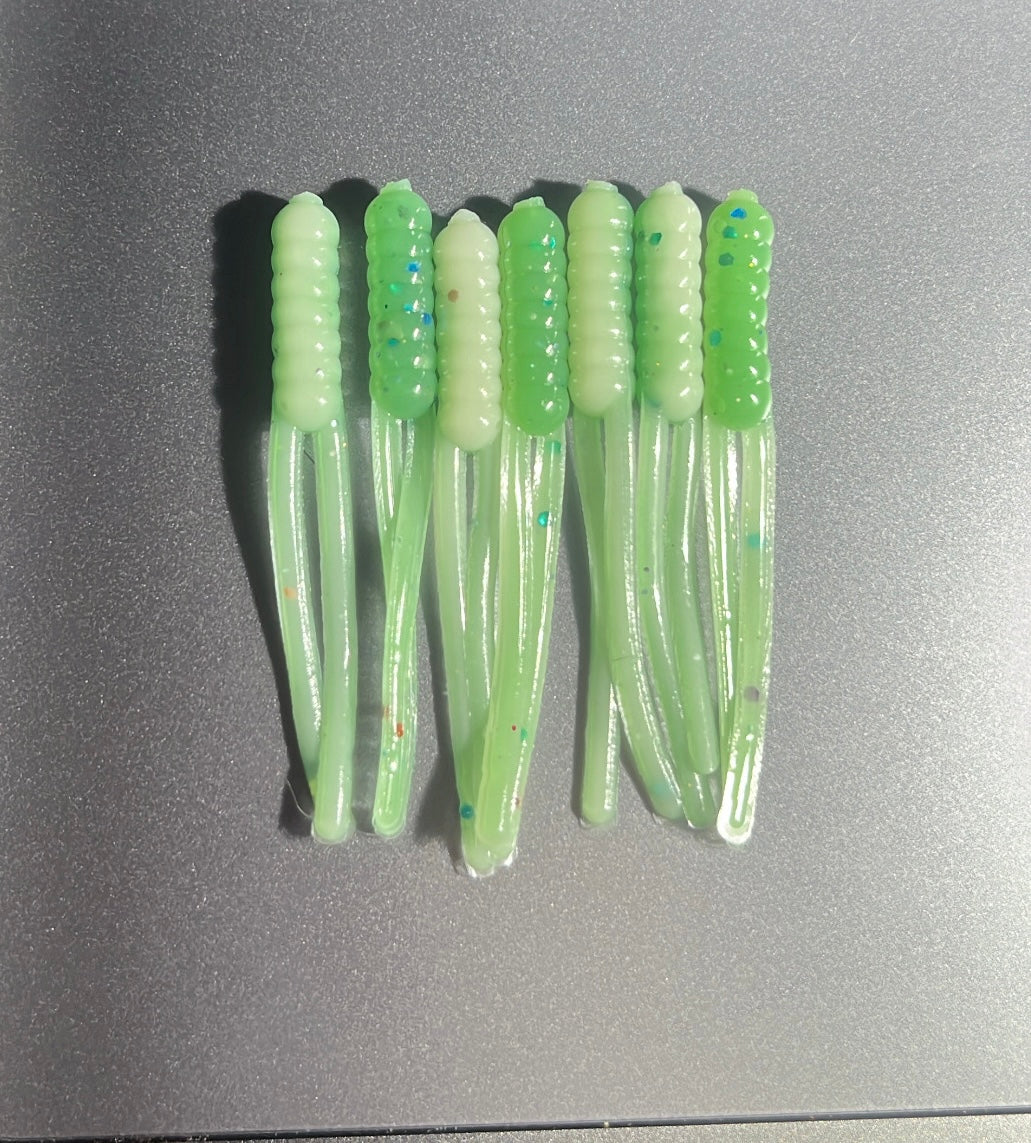 Ice Mint Split Tails – 1.75" Finesse Plastics | Gametight Fishing