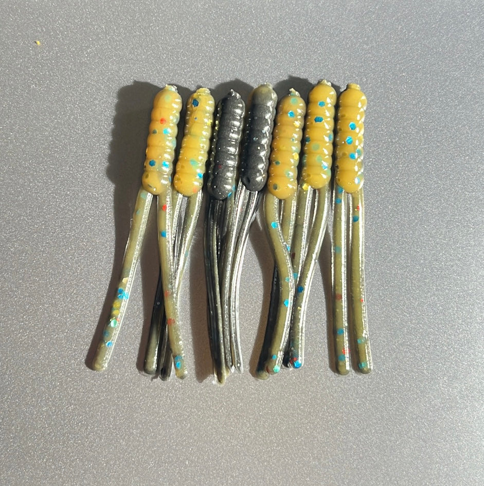 Midnight Blaze Split Tail – 1.75” Trout Finesse Bait | Gametight Fishing